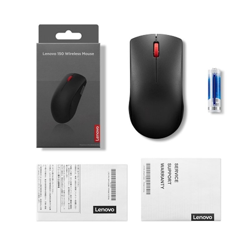 Lenovo 150 Wireless Mouse 2.4GHz with Nano USB Receiver - Black (เมาส์ ...