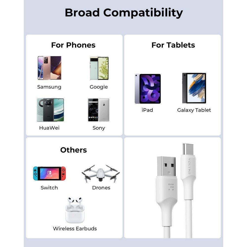 VOLTME POWERLINK EDC USB-A TO USB-C :1.2M : 60W - GIGA IT SHOP