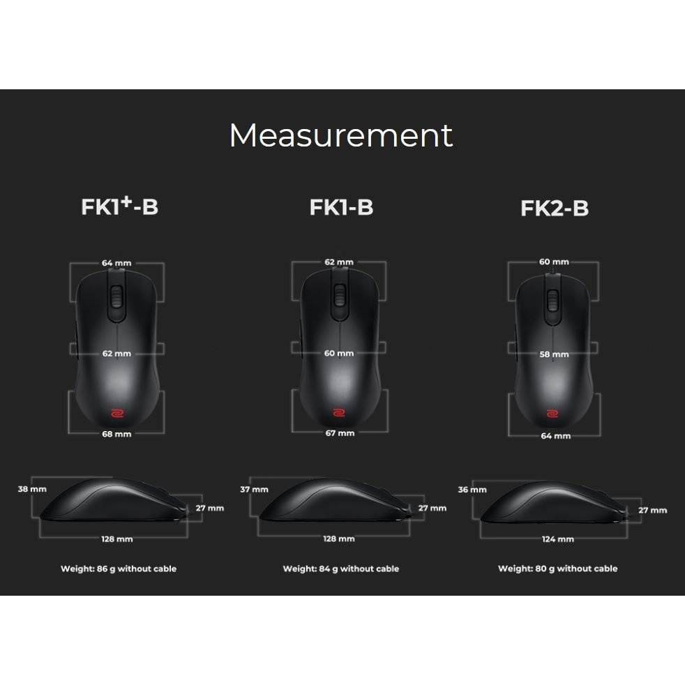 BenQ ZOWIE FK2-B Black Mouse (M/กลาง) eSports Gaming Mouse (9H.N23BB ...