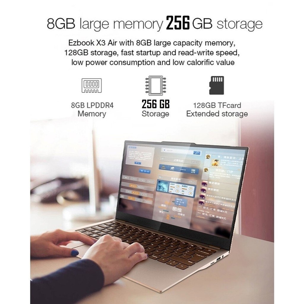 Jumper Notebook EZbook X3 Air 8256 (13.3" FHD, Celeron N4100, 8G, 256GB PCle M.2, Win11 Home ...