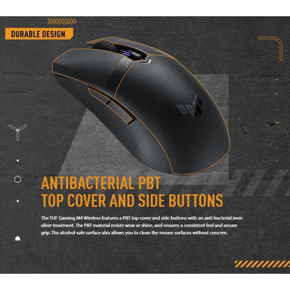 ASUS P306 TUF Gaming M4 Wireless Gaming Mouse (12000 DPI, RF 2.4GHz ...