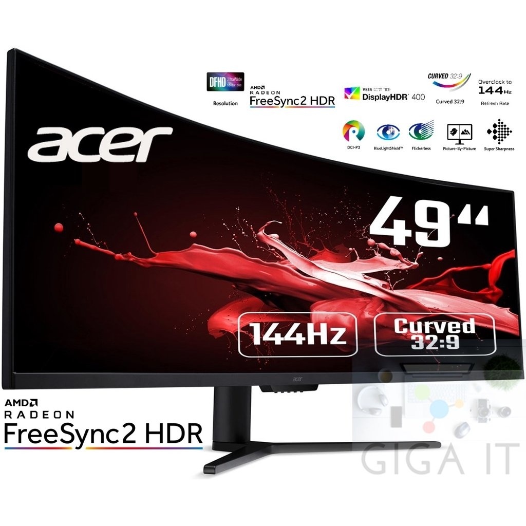 ACER Gaming Curved Monitor 49″ รุ่น EI491CRPbmiiipx (DFHD, VA, DP, HDMI ...