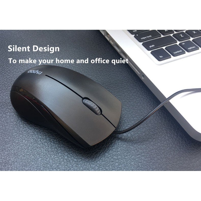 Rapoo N1200 USB Cable Optical Mouse (Black) ประกันศูนย์ฯ 2 ปี - GIGA IT ...