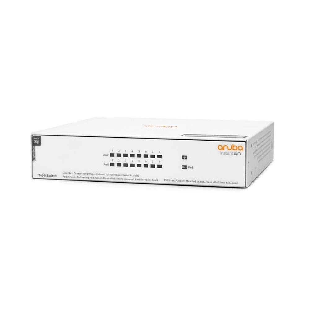Aruba Instant On 1430 (R8R46A) 8G Class4 PoE 64W Switch (สวิตซ์ PoE ...