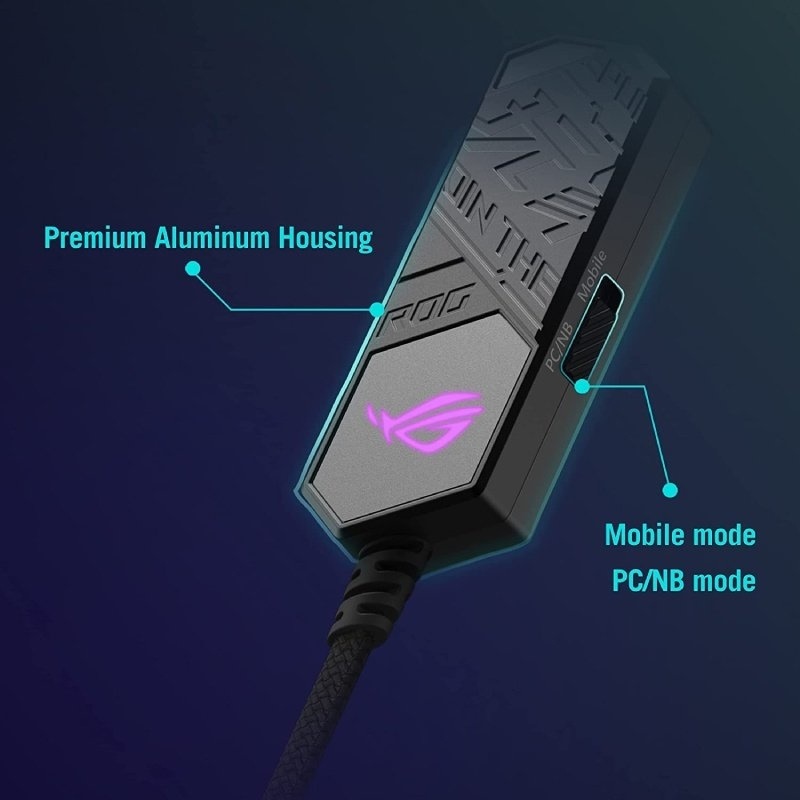 ASUS Sound Card ROG Clavis USB-C to 3.5 mm DAC (Lighting Aura RGB, USB ...