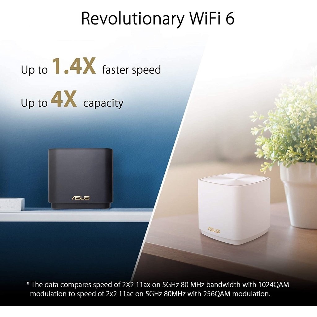 ASUS ZenWiFi AX Mini XD4s (2 Pack) Mesh WiFi 6 AX1800 (Coverage 3300 sq ...