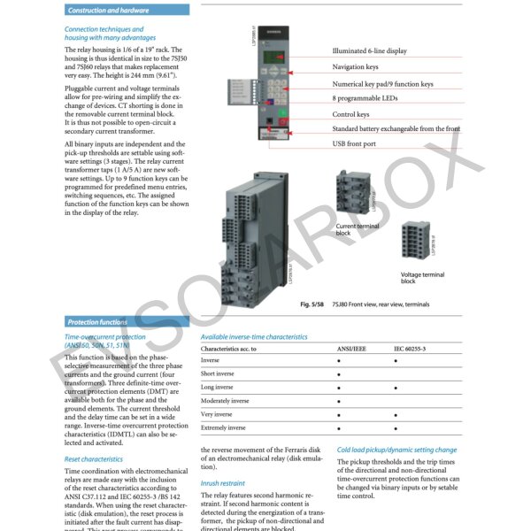 SIPROTEC Compact 7SJ80 Multifunction Protection Relay - Ev Solar Box