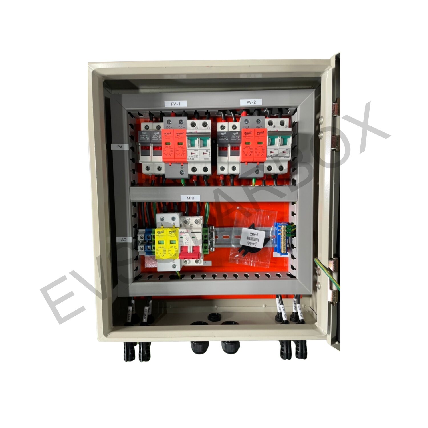 Combiner Box 5Kw 1P 2String (สำหรับขออนุญาตไฟฟ้า ) - Ev Solar Box