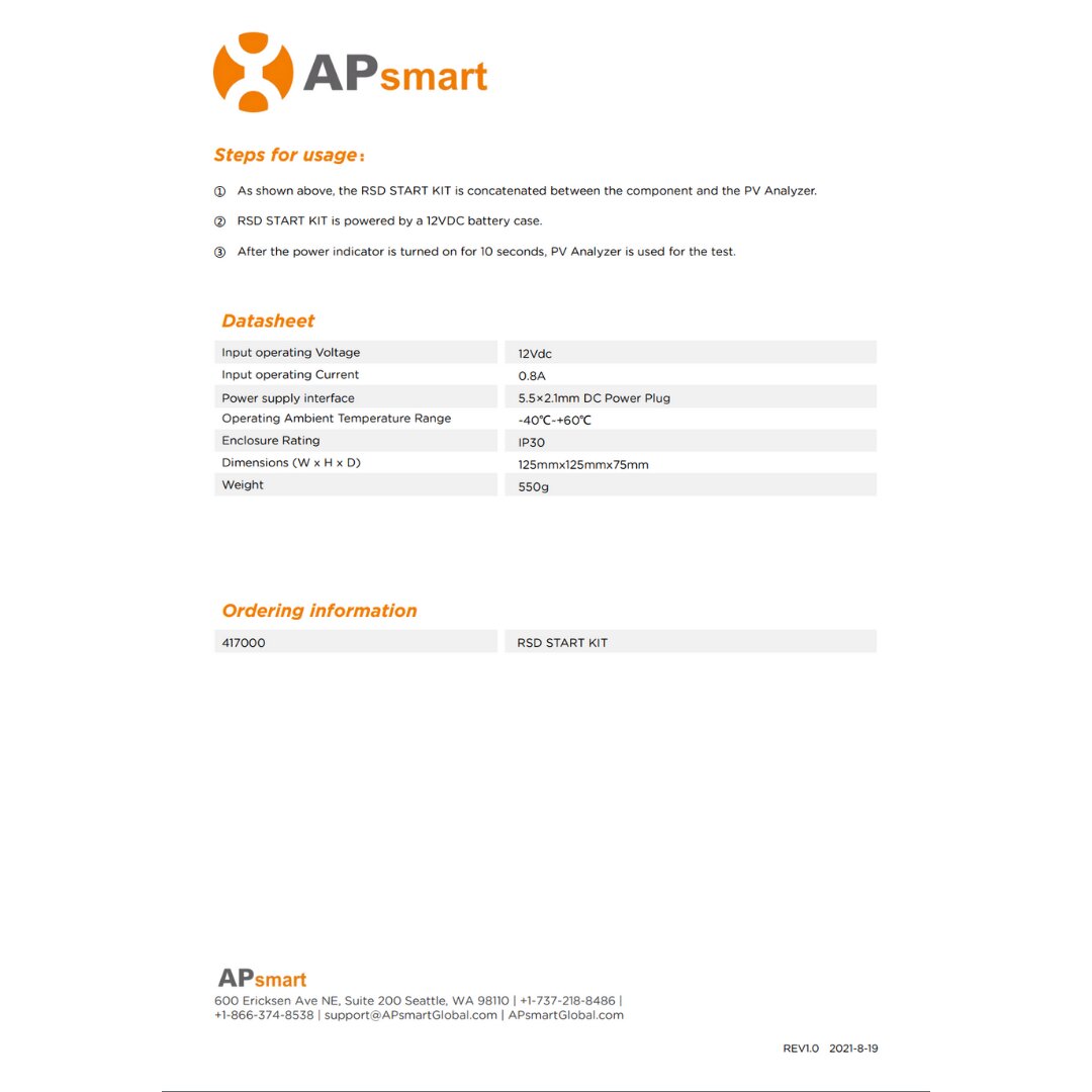 APsmart RSD-START-KIT for Independently Turning on Strings - Ev Solar Box