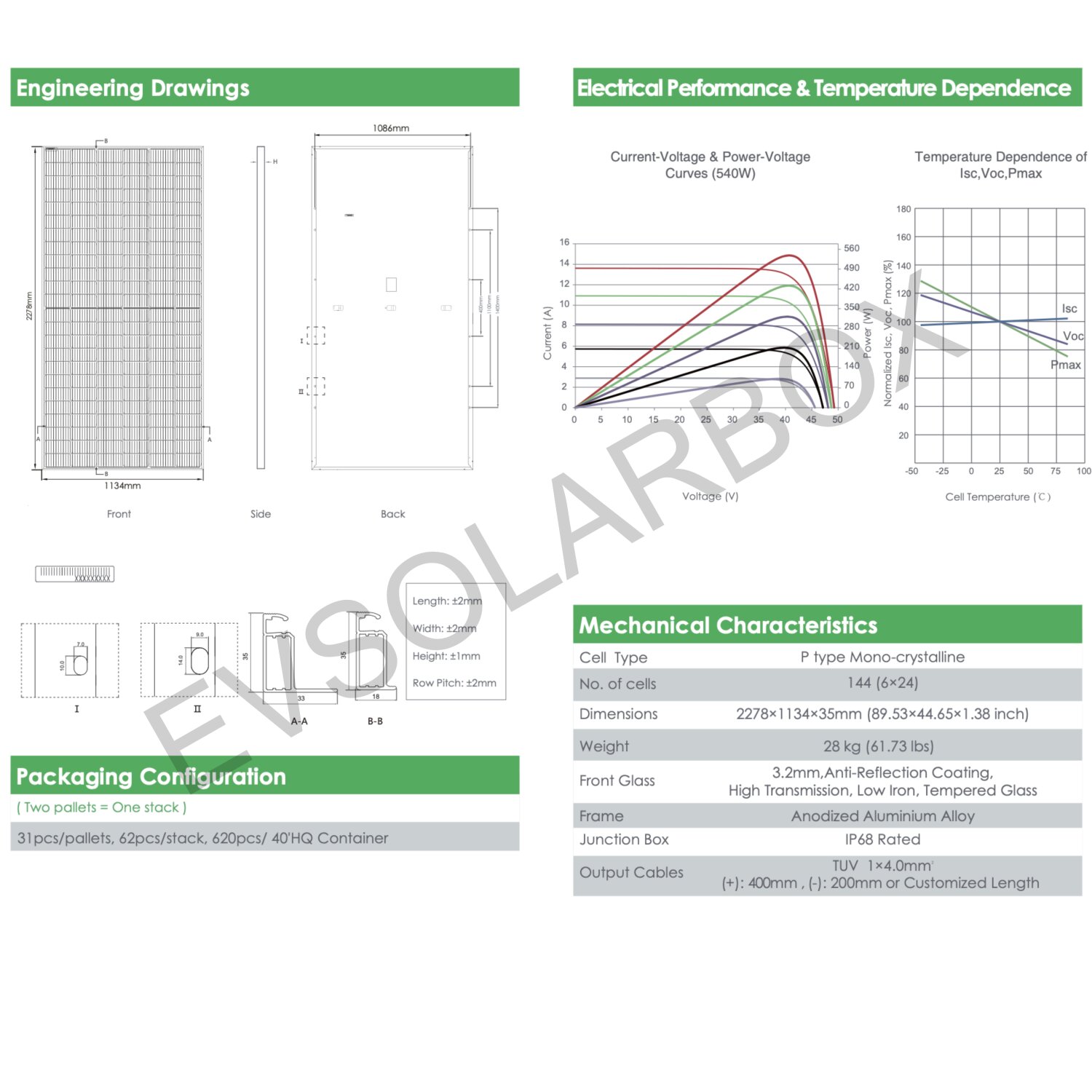 แผงโซล่าเซลล์ Jinko 555W (P-type) - Ev Solar Box