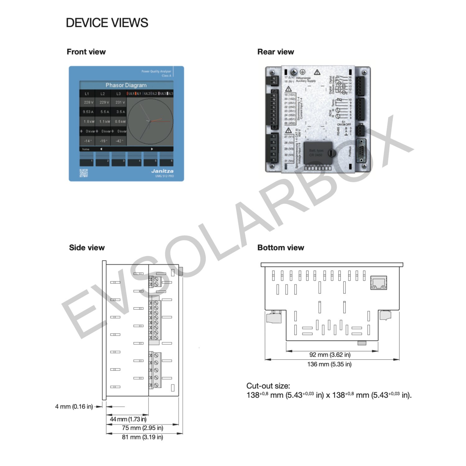 JANITZA UMG 512-PRO - Ev Solar Box