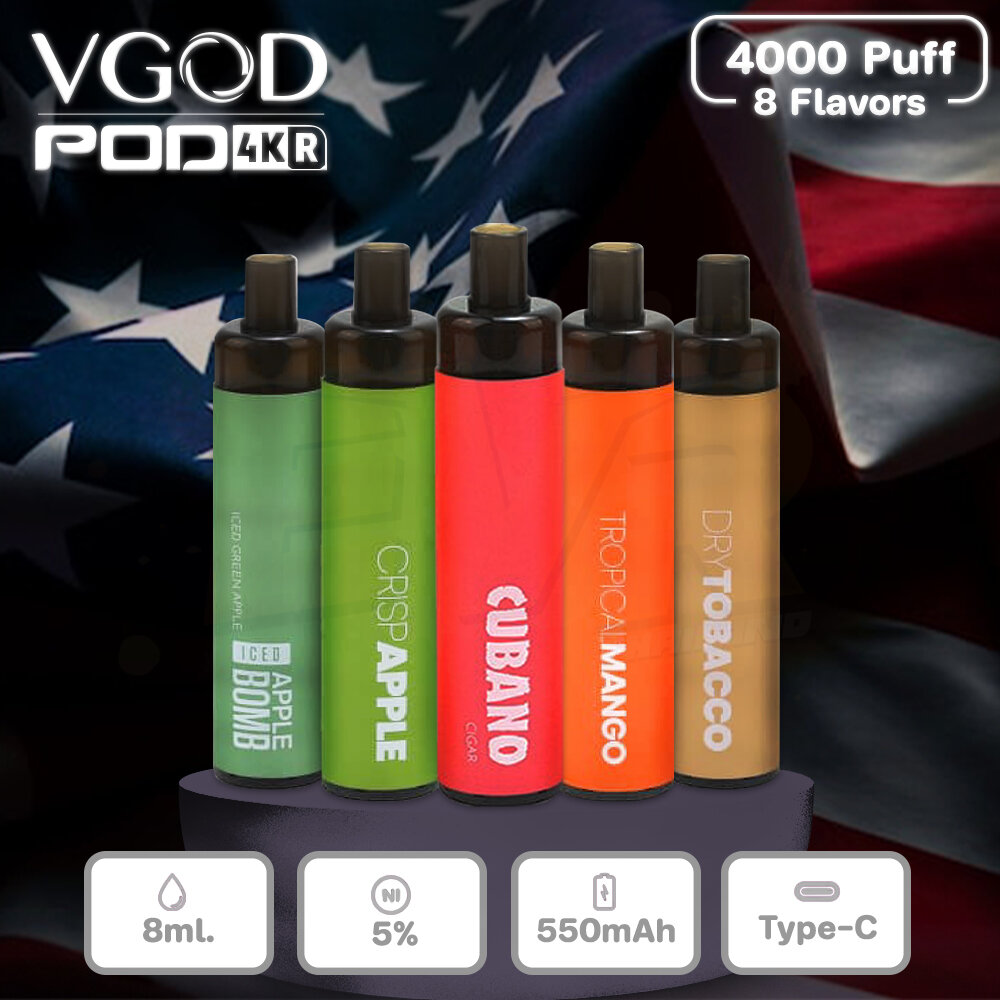 [Disposable Pod] VGOD POD 4K R Disposable Pod 4000 Puffs USA [แท้ ...