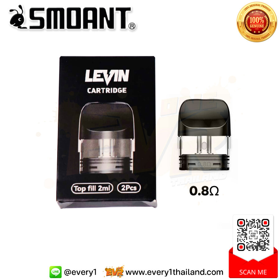 [COIL] SMOANT Levin Cartridge 0.8Ω Refillable Replacement Pod [แท้ ...