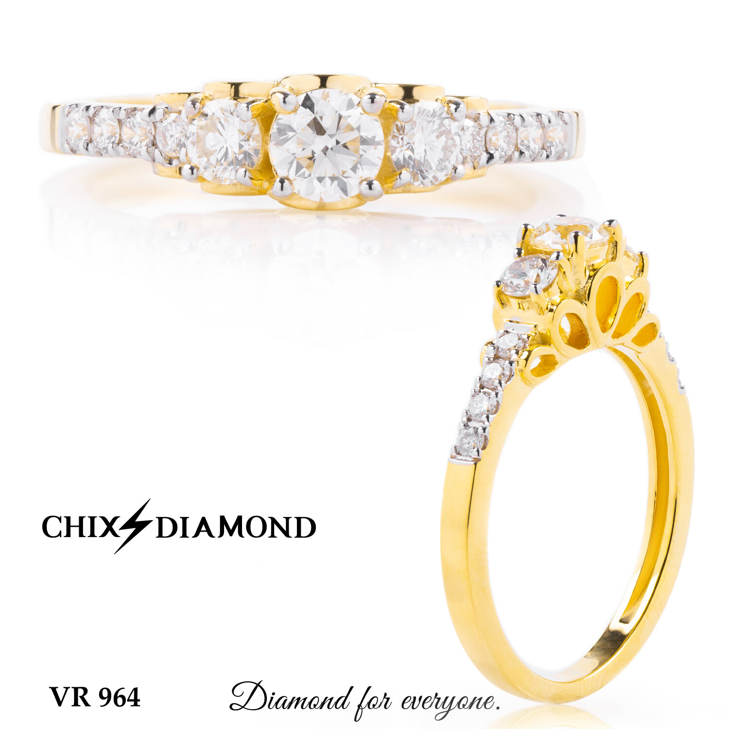 แหวนหญิงรุ่น VR 964 (สั่งผลิต) - Madam Chixdiamond