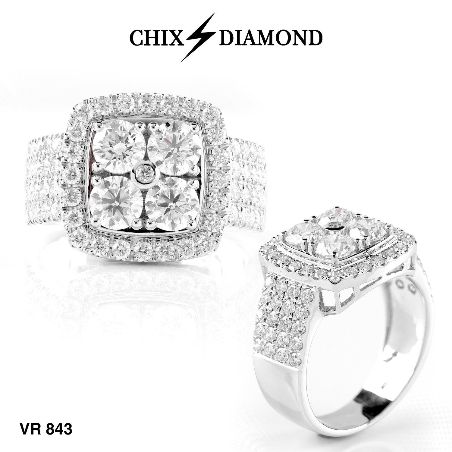 แหวนหญิงรุ่น VR 843 (สั่งผลิต) - Madam Chixdiamond