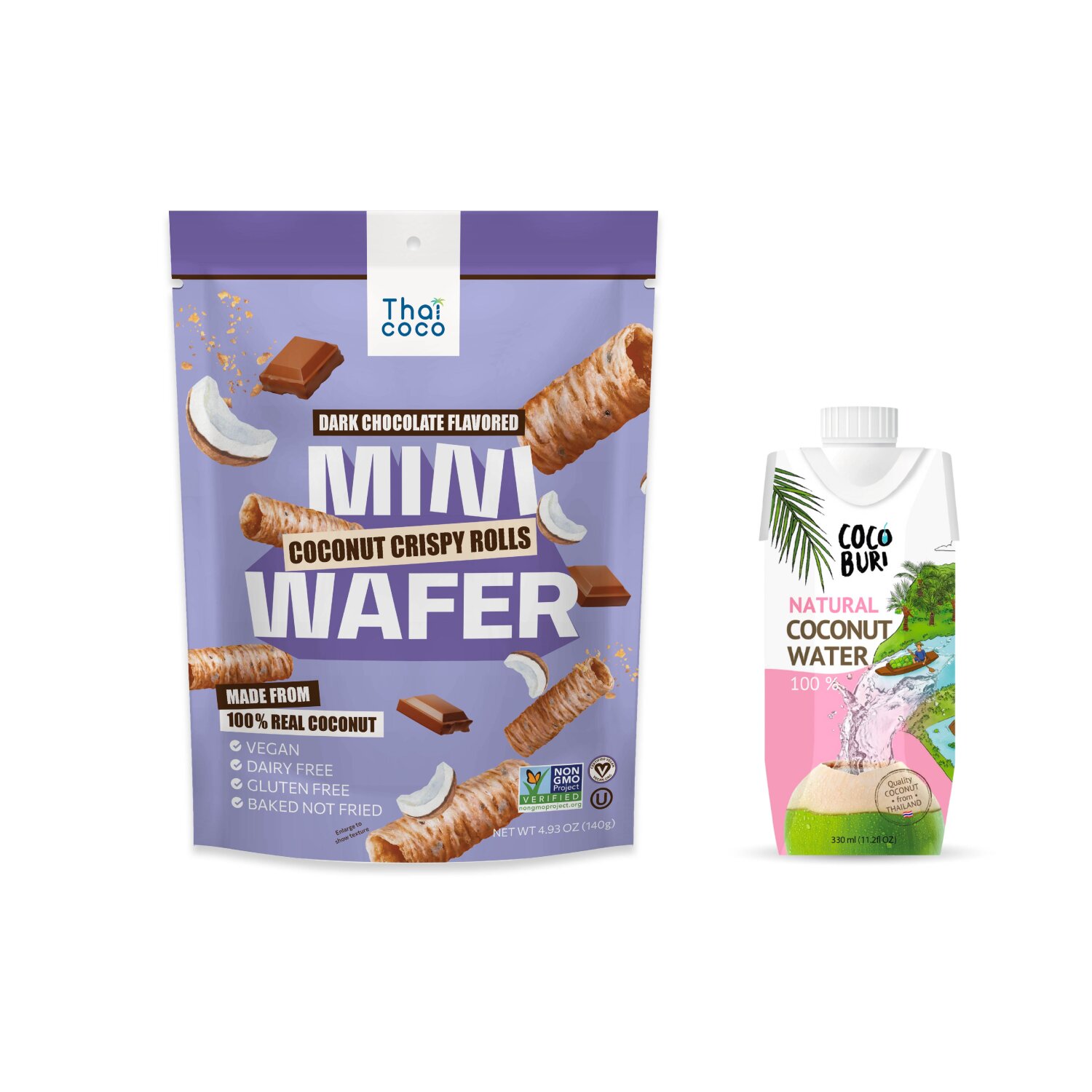 (2 ชิ้น)Set Valentine เซตคู่สุดคุ้ม (Thai coco) Coconut Crispy Roll ...