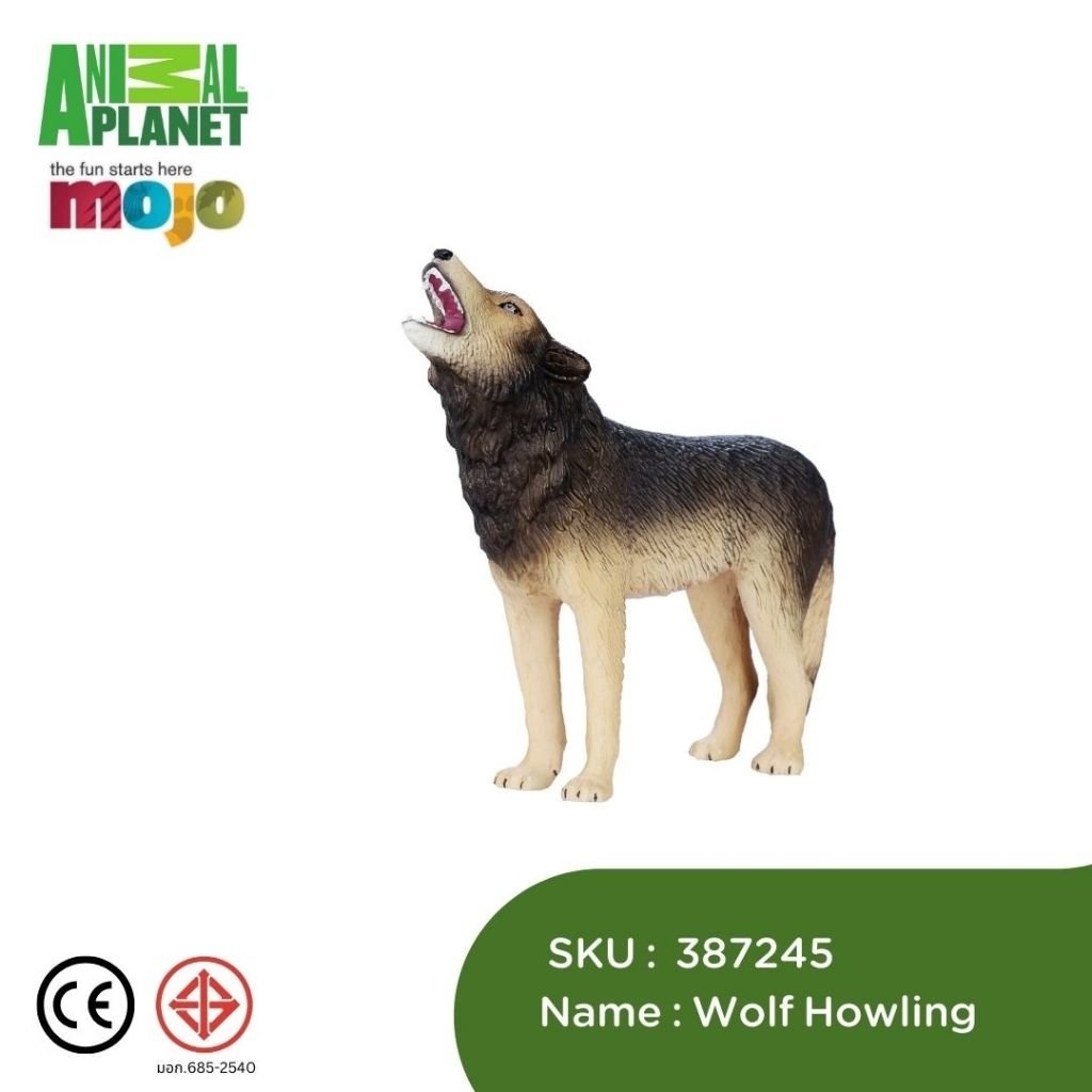 Figure Mojo โมเดล ของเล่นเด็ก Animal Planet Model 387245 Wolf Howling ...