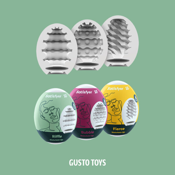 Satisfyer Masturbator Eggs (set of 3) (Riffle, Bubble, Fierce)(พร้อมส่ง ...