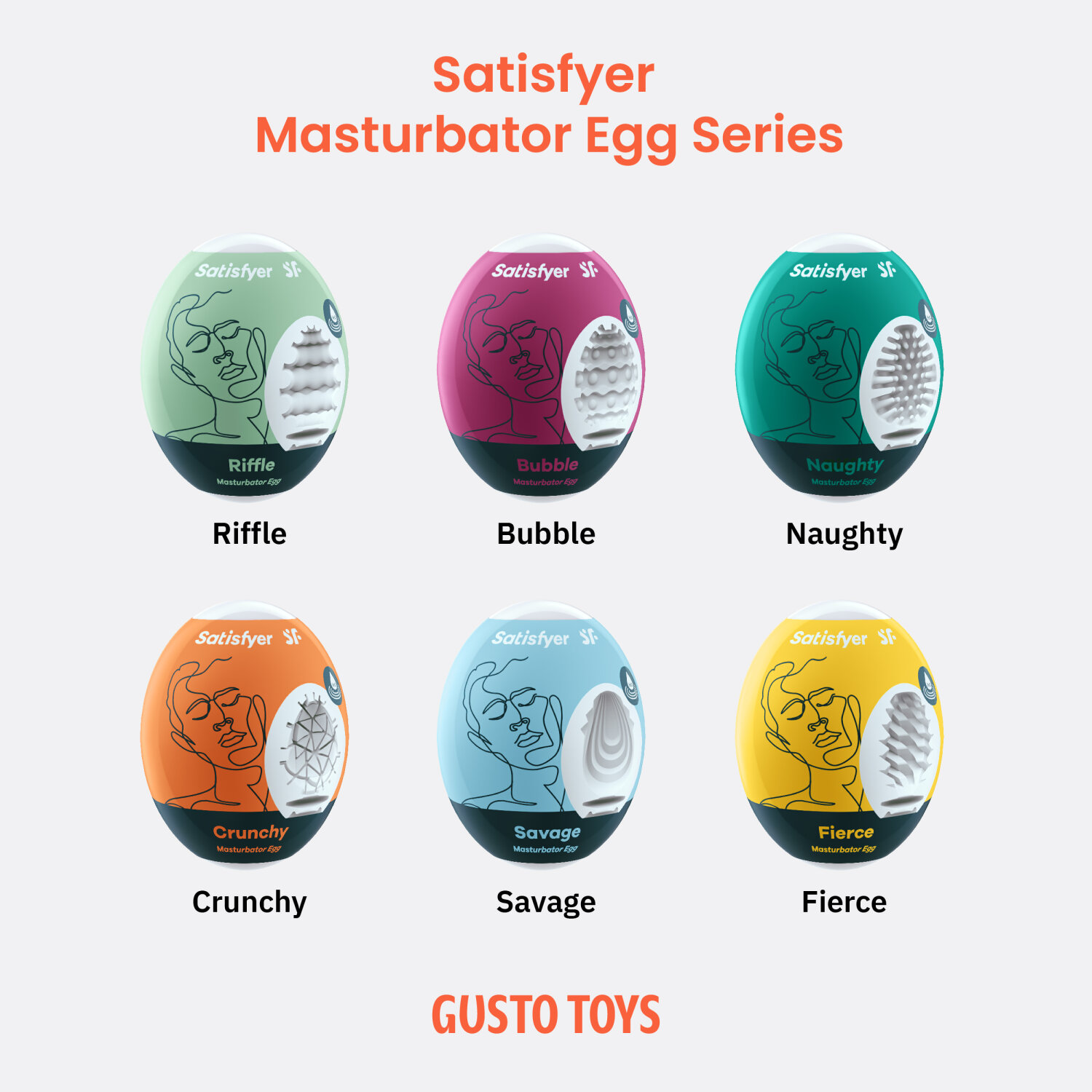 Satisfyer Masturbator Eggs (set of 3) (Riffle, Bubble, Fierce)(พร้อมส่ง ...