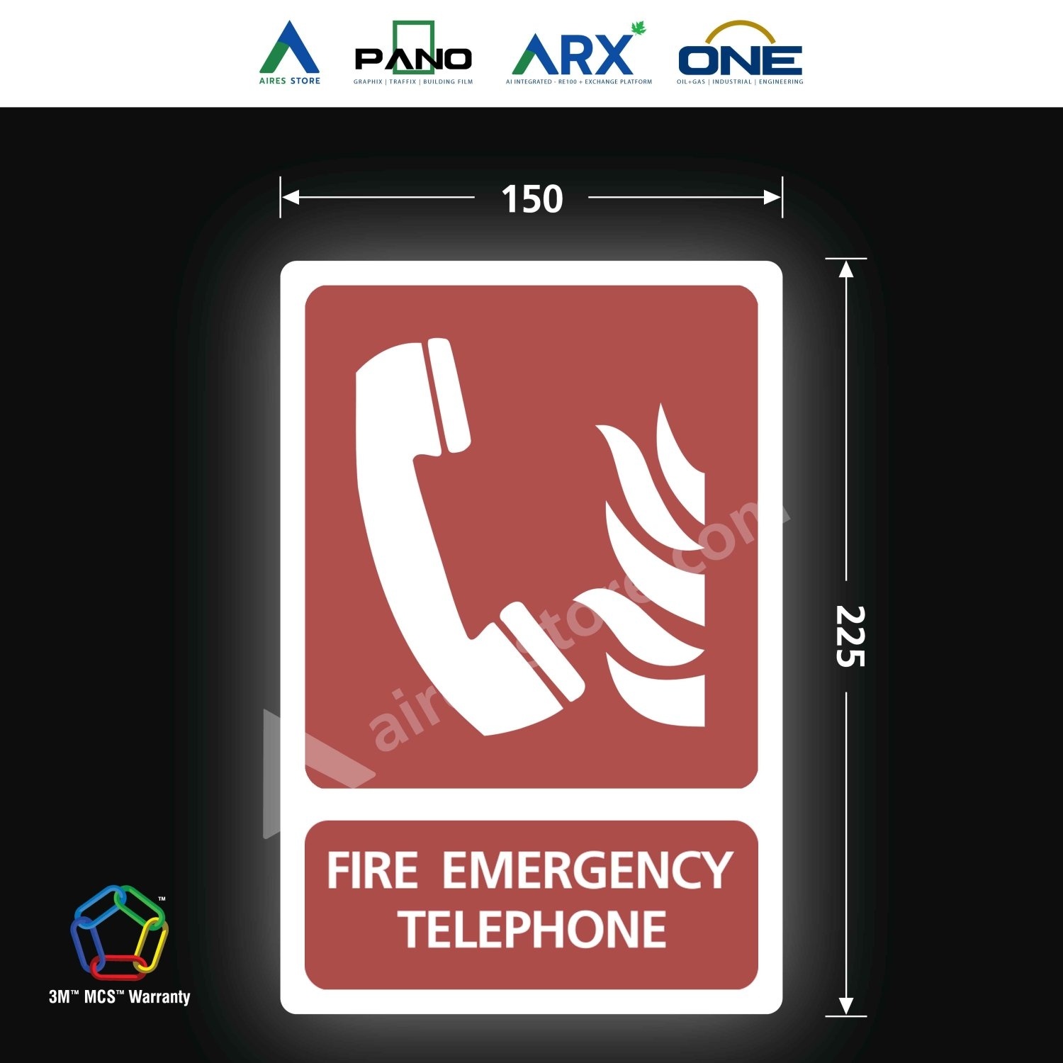 Safety Sign Board | White | Plastic | (S) 150x225 | FIRE EMERGENCY ...