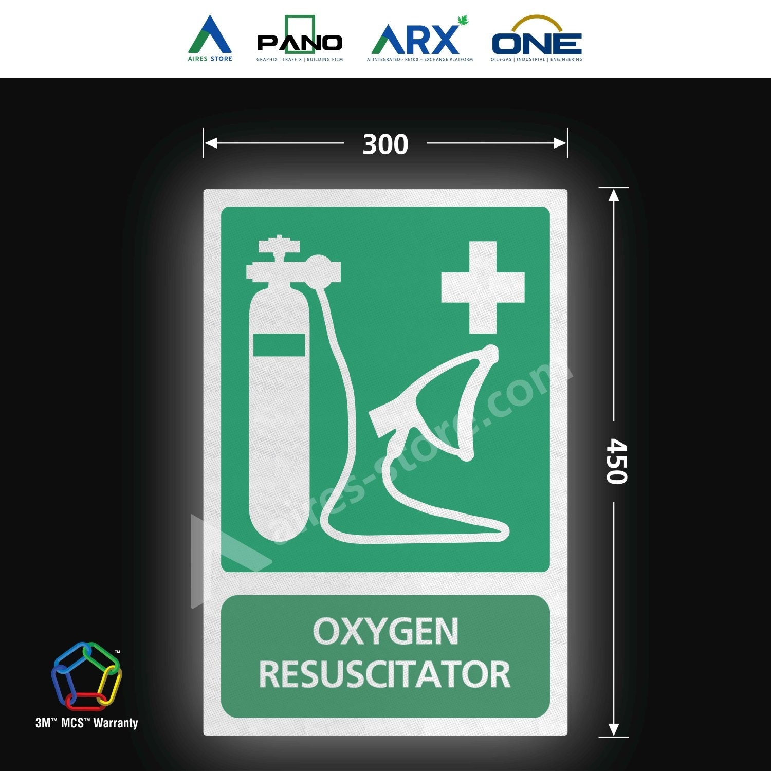 Safety Sign Board | Reflective (EG) | Aluminium | (L) 300x450 | OXYGEN ...