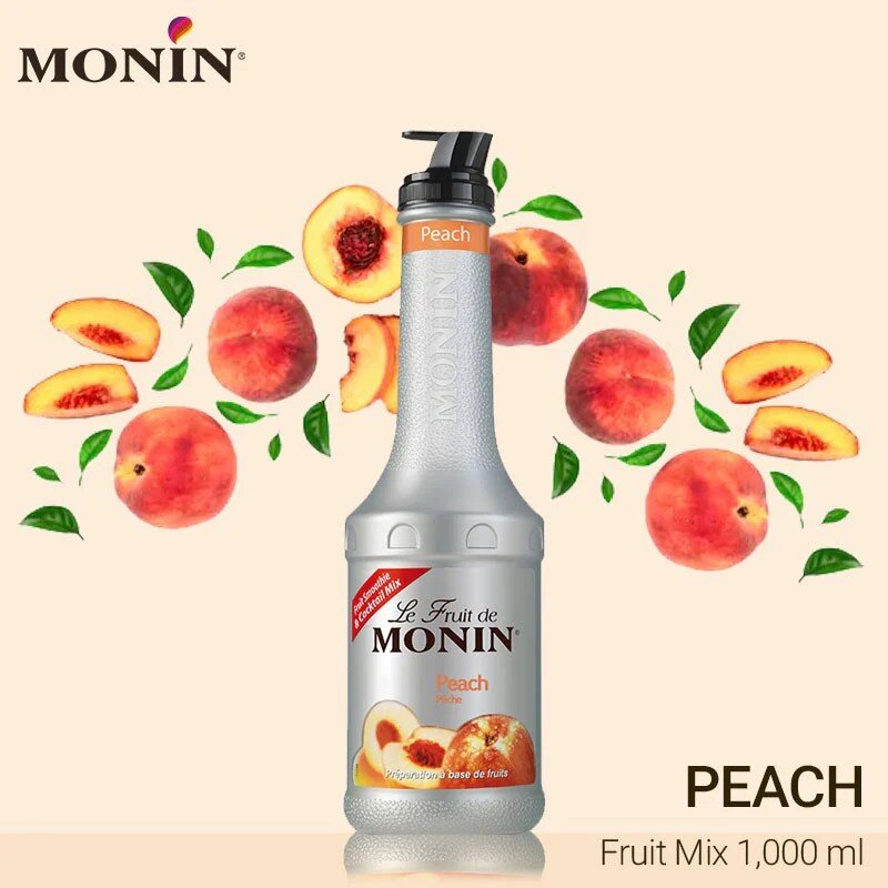 MONIN Peach Fruit Mix 1L. 1 bottle โมนิน พีช ฟรุ๊ตมิกซ์ 1 ขวด ...