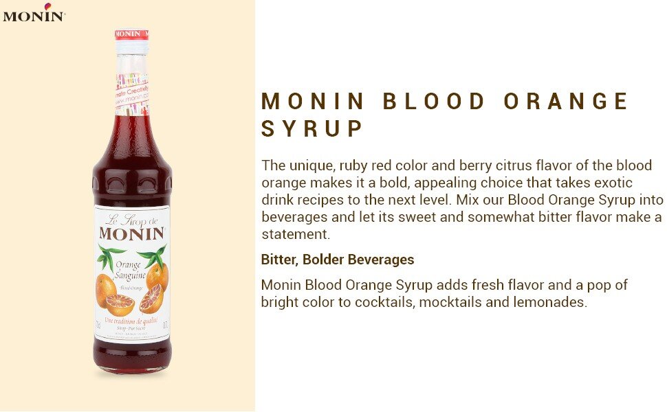 MONIN Blood Orange Syrup 700 ml. 6 bottle โมนิน บลัด ออเรนจ์ ไซรัป 6 ...