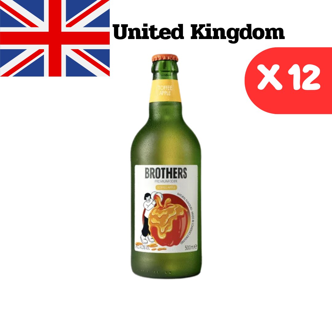 Brothers Toffee Apple English Cider 500 ml. 4.0% Glass 12 bottle ...