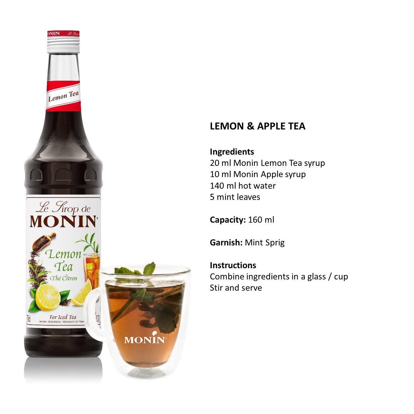 MONIN Lemon Tea Syrup 700 ml. 6 bottle โมนิน ชามะนาว ไซรัป 6 ขวด ...