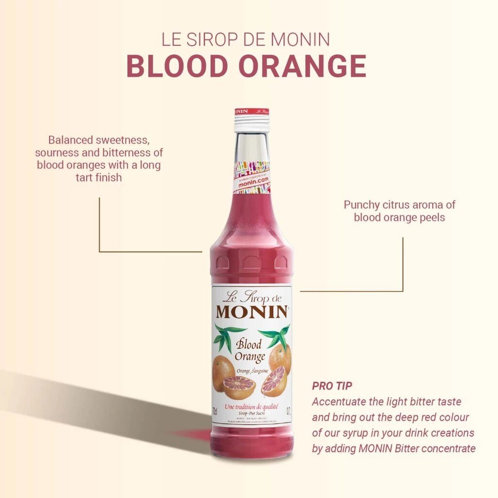 MONIN Blood Orange Syrup 700 ml. 1 bottle โมนิน บลัด ออเรนจ์ ไซรัป 1 ...