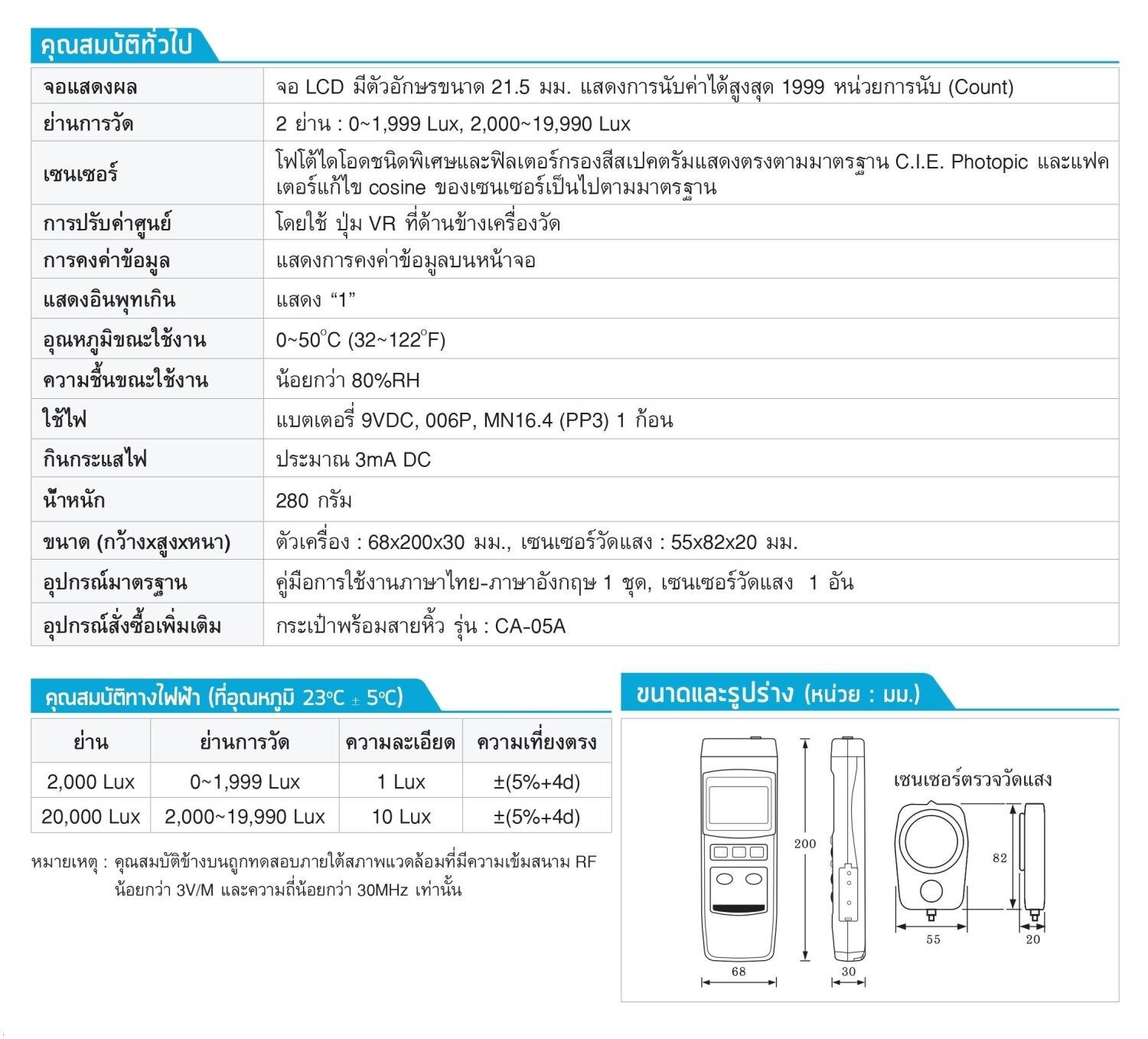 DIGICON LX-71 เครื่องวัดความเข้มแสง | Lux Meter - Sang Chai Meter