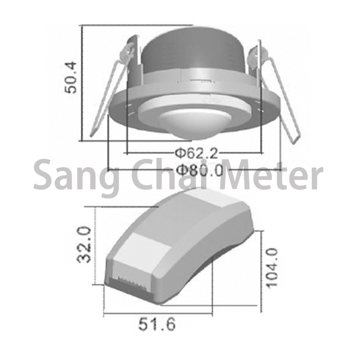 IMARI IM-M45B เซนเซอร์ตรวจจับความเคลื่อนไหวแบบอินฟราเรด แบบฝังในฝ้า ...