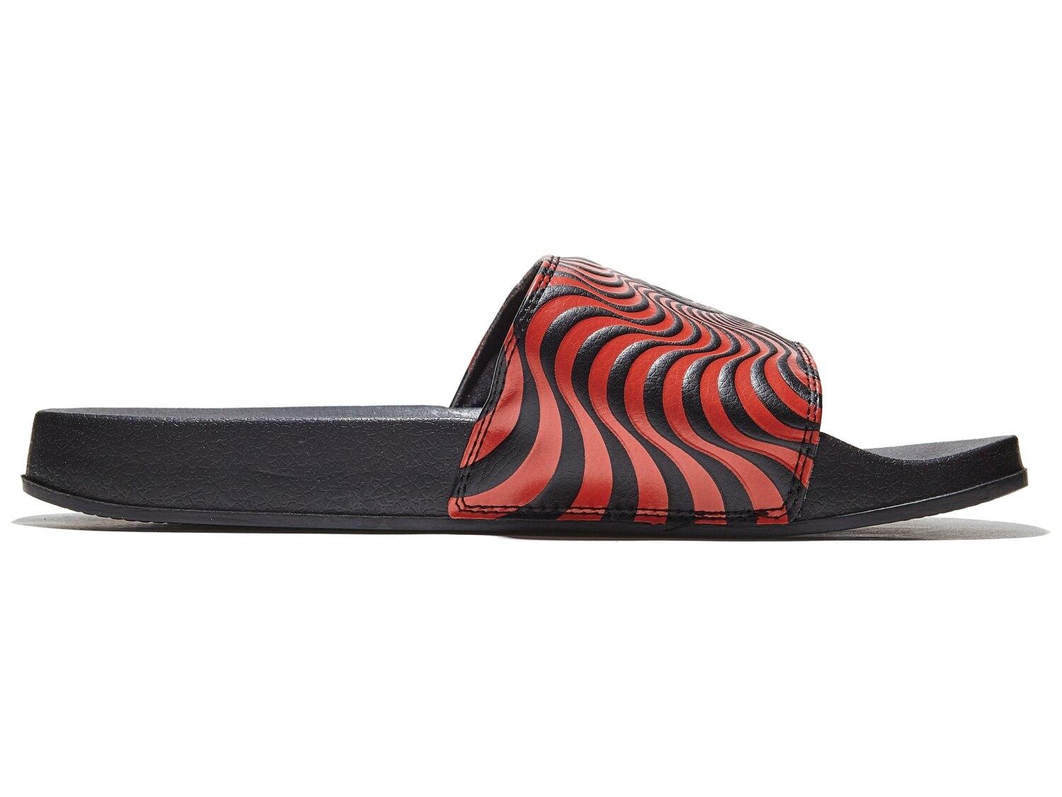 SPITFIRE : CLASSIC SWIRL SLIDE SANDALS - BLACK/RED - StreetBOX