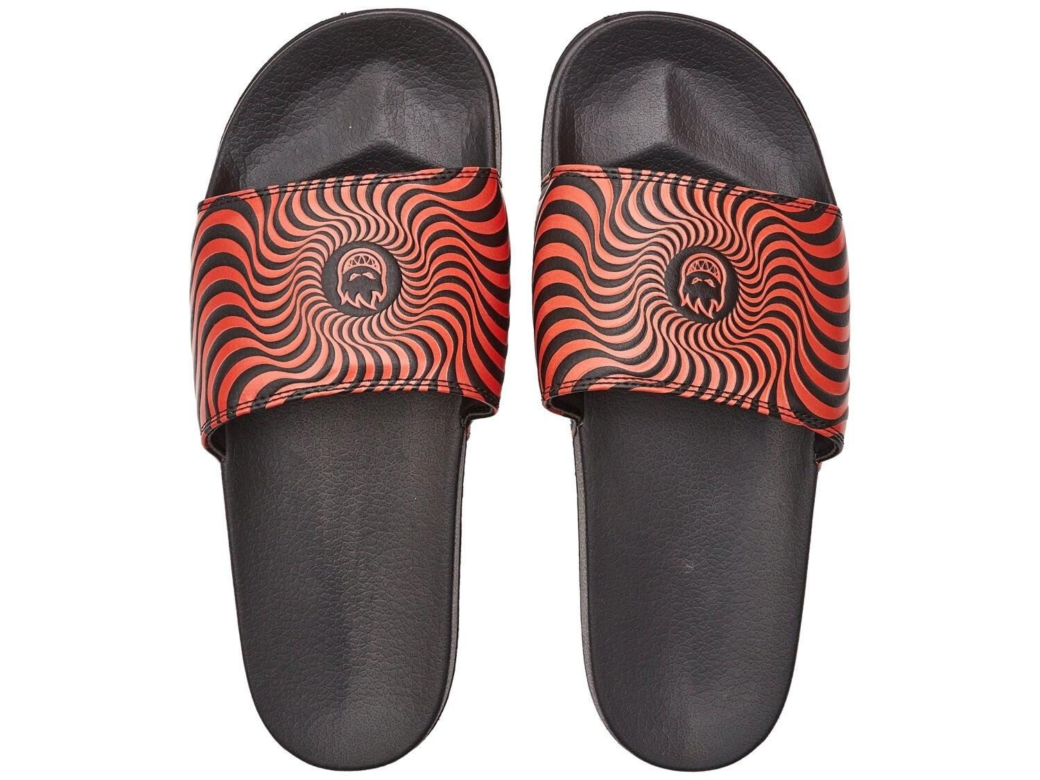 SPITFIRE : CLASSIC SWIRL SLIDE SANDALS - BLACK/RED - StreetBOX