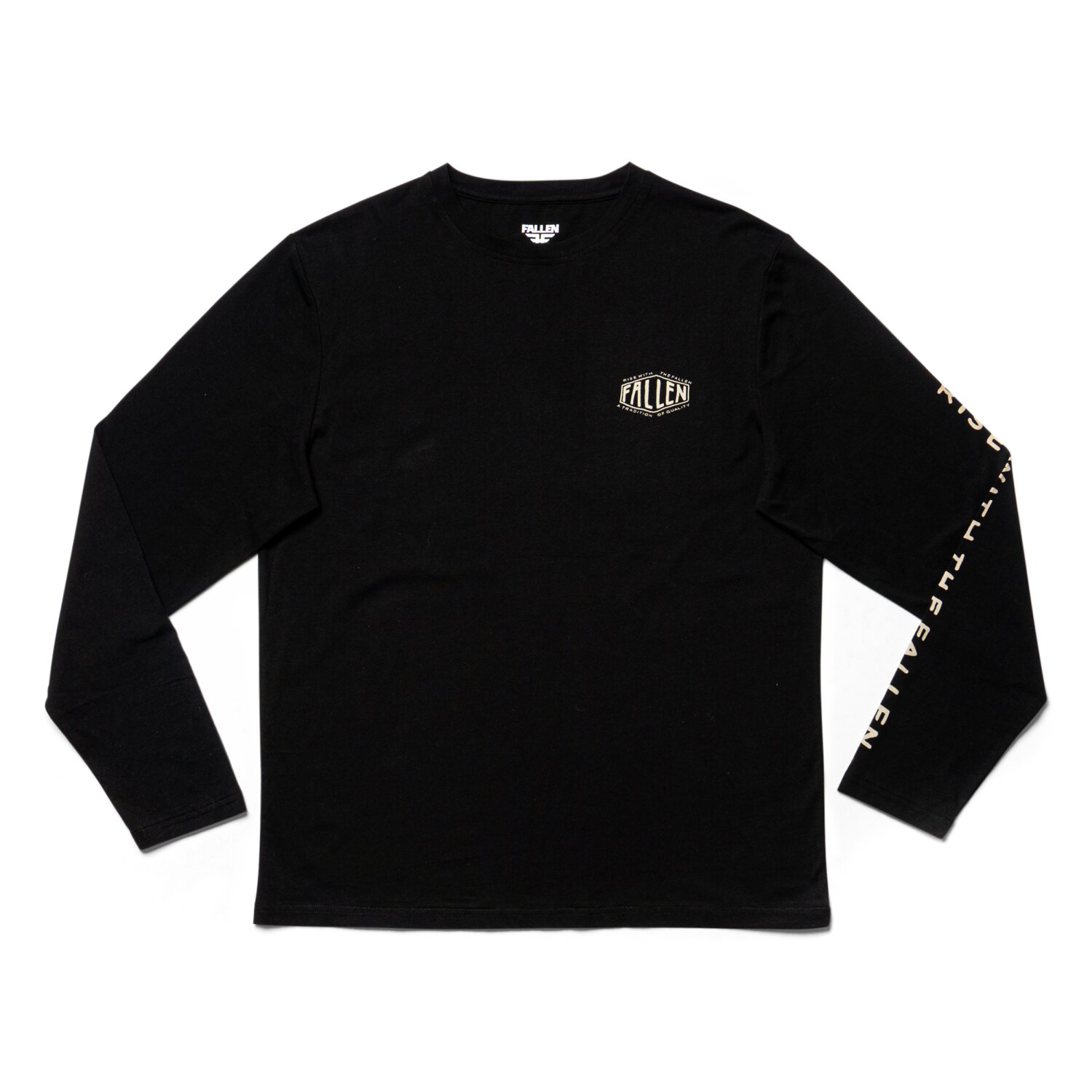 FALLEN - TRADITION L/S TEE - BLACK/OFF WHITE - StreetBOX